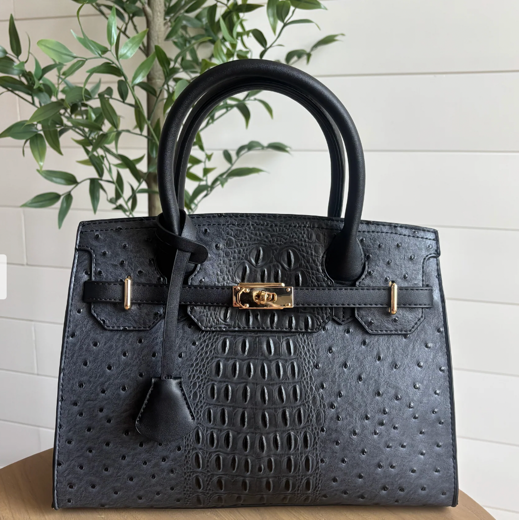 Virginia Ostrich Embossed Purse – Mainstream-GoldenValley