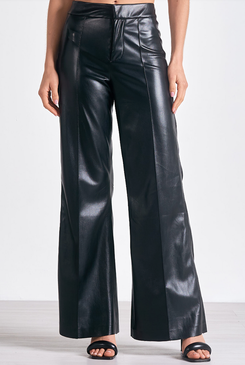 High Waist Wide Leg Pleather Pants – Mainstream-GoldenValley